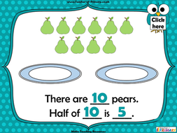 Finding Half of a Quantity - Year 1 | Teaching Resources