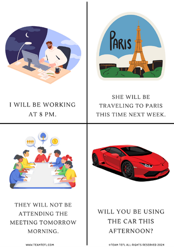 Future Continuous ESL TEFL Lesson Plan Worksheet B2 | Teaching Resources