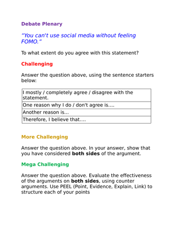 FOMO - SEND PSHE | Teaching Resources