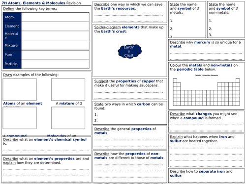 Exploring Science Year 7- Revision Worksheets | Teaching Resources