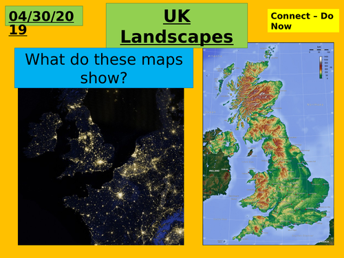 UK Landscapes Mapping Lesson AQA GCSE Geography | Teaching Resources