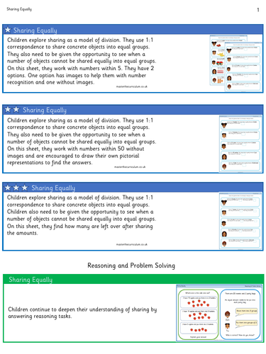 Year 1 - Multiplication and Division Differentiated Worksheets - Block ...