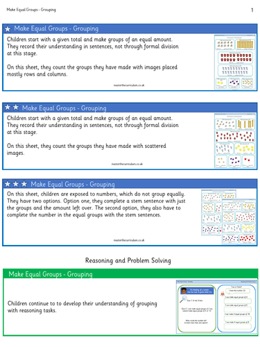 Year 1 - Multiplication and Division Differentiated Worksheets - Block ...