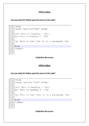 HTML Coding KS3 | Teaching Resources HTML Coding KS3 | Teaching Resources