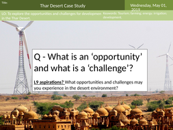 GCSE AQA Geography Thar Desert Opportunities Lesson 7 | Teaching Resources