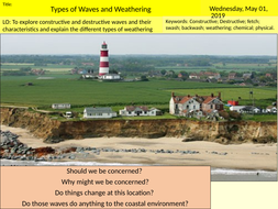 GCSE AQA Geography Types of Waves and Weathering Lesson 2 | Teaching ...