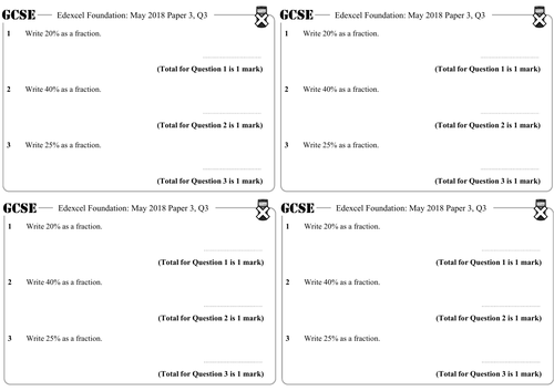 Converting Percentages to Fractions - Foundation GCSE Questions ...