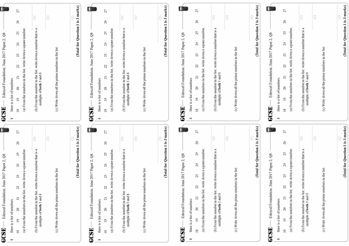 Prime Numbers Factors And Multiples Foundation Gcse Questions