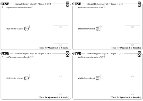 Fractional Indices - Higher GCSE Questions | Teaching Resources