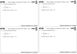 Direct & Inverse Proportion - Higher GCSE Questions | Teaching Resources