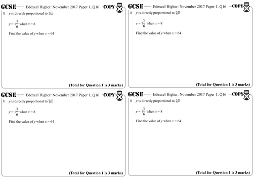 Direct & Inverse Proportion - Higher GCSE Questions | Teaching Resources Direct & Inverse Proportion - Higher GCSE Questions | Teaching Resources