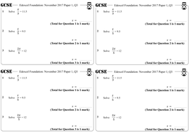 Solving Linear Rational Equations - Foundation & Higher GCSE Questions ...