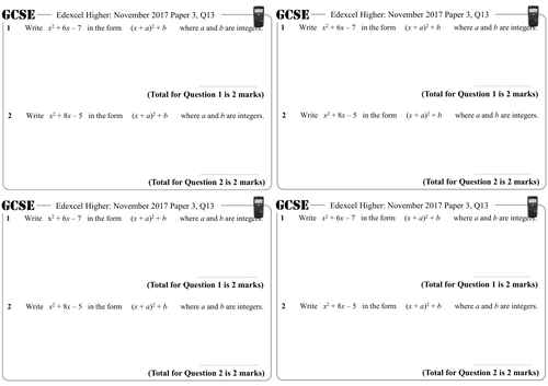 Solving Quadratic Equations by Completing the Square - Higher GCSE ...