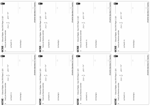 Evaluating Composite Functions Higher Gcse Questions Teaching Resources