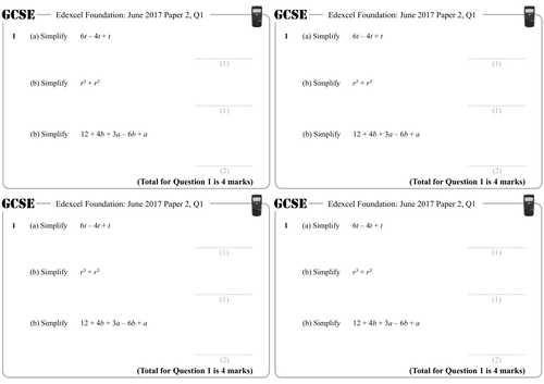 Collecting Like Terms - Foundation GCSE Questions | Teaching Resources Collecting Like Terms - Foundation GCSE Questions | Teaching Resources