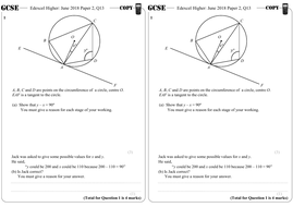 Combining Circle Theorems - Higher GCSE Questions | Teaching Resources