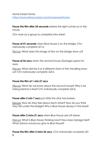 Home Sweet Home Literacy Shed | Teaching Resources