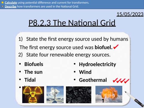 GCSE OCR Physics: P8.2 Powering Earth | Teaching Resources