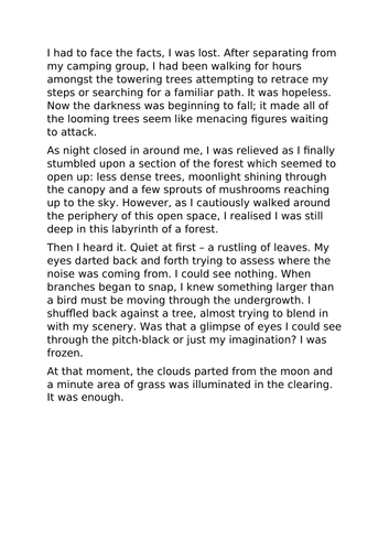 Model of Suspense writing | Teaching Resources