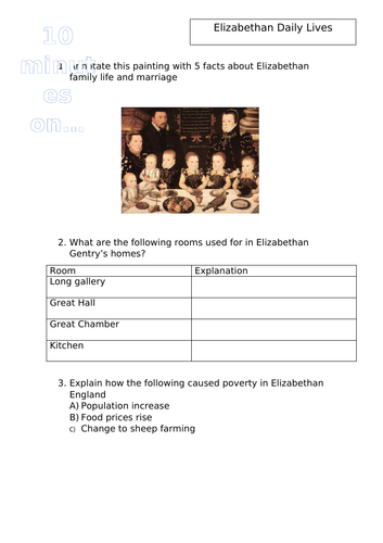 10 minutes on the Elizabethans - OCR SHP Elizabethans Revision ...