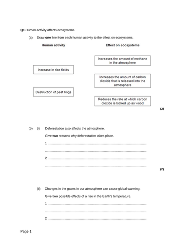 9-1 AQA GCSE Biology - U7 L8 Land Use and Deforestation | Teaching ...