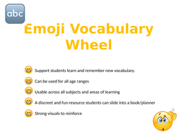 Emoji themed wheel to support word learning | Teaching Resources