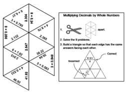 Multiplying Decimals by Whole Numbers Game: Math Tarsia Puzzle ...