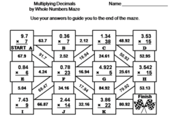 Multiplying Decimals by Whole Numbers Activity: Math Maze | Teaching ...