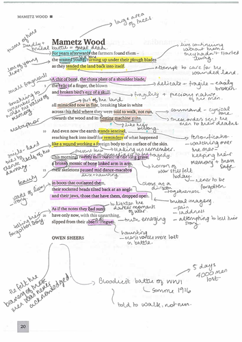 Eduqas Poetry Anthology FULLY ANNOTATED | Teaching Resources