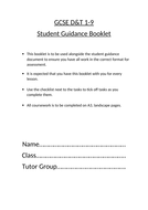 GCSE D&T 1-9 NEA Coursework Student Work Booklet | Teaching Resources