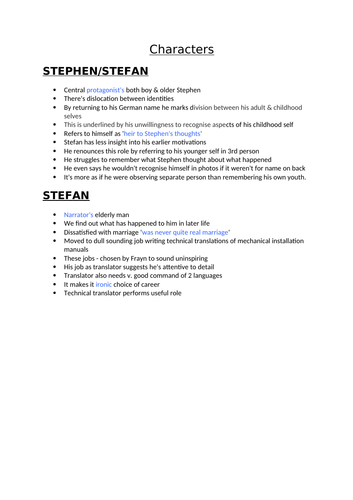 'Spies' by Michael Frayn Character Notes,Quotes,Themes and Context ...