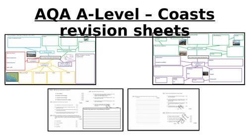 AQA A Level Geography - coasts revision sheets with exam questions ...