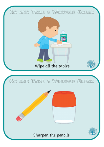 Wriggle Break Cards for children with ADHD or who struggle sit still ...