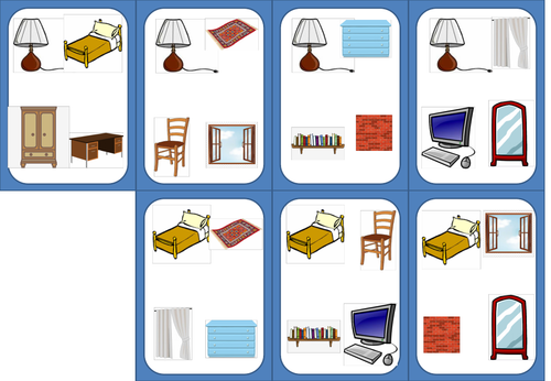 Bedroom furniture Dobble game - Muebles | Teaching Resources
