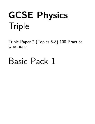 AQA GCSE Physics: 100 Revision Calculations (Physics Paper 2 ...