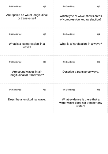 AQA GCSE Physics / Trilogy - Revision Cards (P6) | Teaching Resources