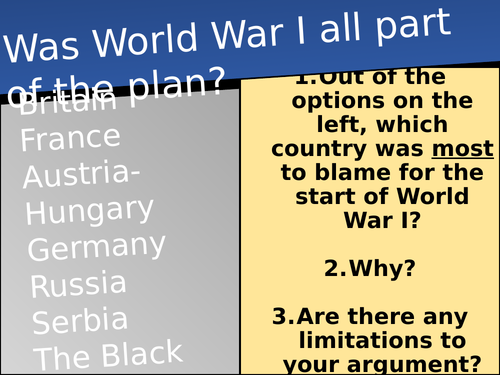 Causes of WW1 - lesson 4 (The Schlieffen Plan) | Teaching Resources