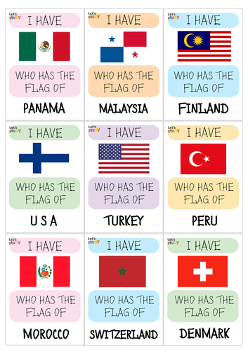 I Have, Who Has Flags Game | Teaching Resources