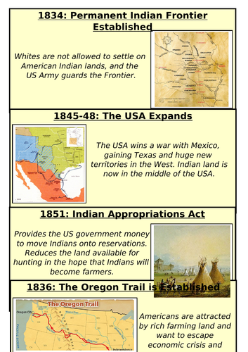 GCSE History American West Revision Cards | Teaching Resources