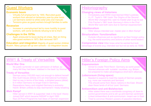 A Level History: Germany & West Germany 1918-89 Revision Cards ...