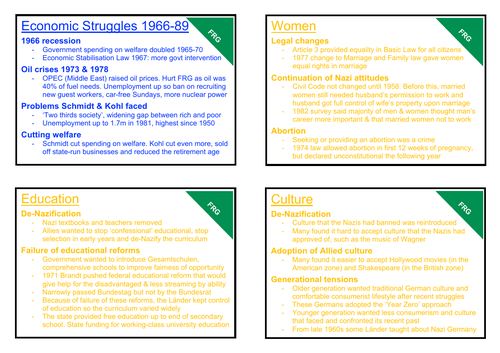 A Level History: Germany & West Germany 1918-89 Revision Cards ...