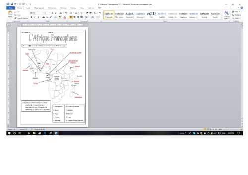 French - Le Monde Francophone - Worksheets | Teaching Resources