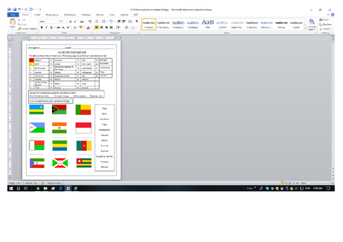 French - Le Monde Francophone - Worksheets | Teaching Resources