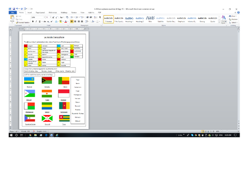 French - Le Monde Francophone - Worksheets | Teaching Resources