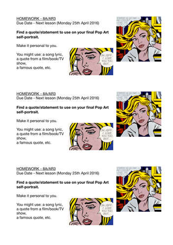 KS3 Pop Art Mini Project - Portrait, Art & Design | Teaching Resources