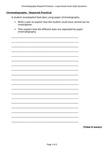 AQA GCSE Combined Science Chemistry Required Practical Revision 9-1 ...