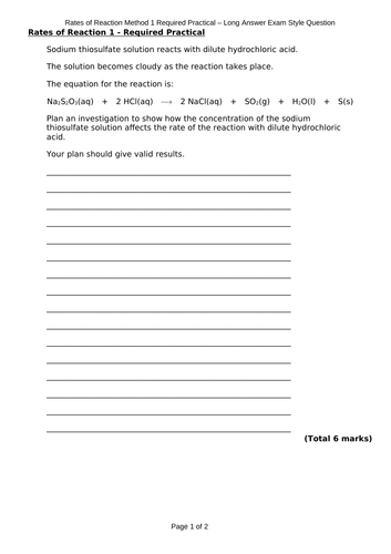 AQA GCSE Combined Science Chemistry Required Practical Revision 9-1 ...