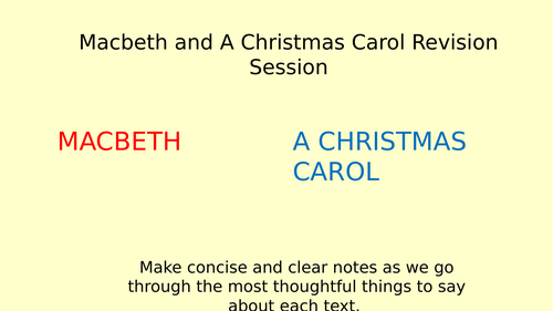 A Christmas Carol Final Revision lesson of big ideas using the top 50 ...