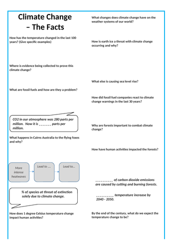 Climate Change - The Facts Documentary Lesson | Teaching Resources