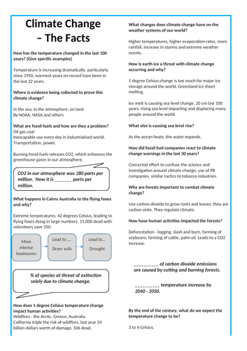 Climate Change - The Facts Documentary Lesson | Teaching Resources